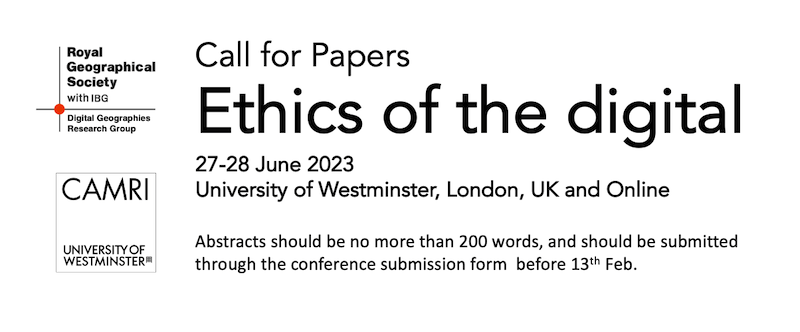 CAMRI | Call for Papers: Ethics of the digital - CAMRI